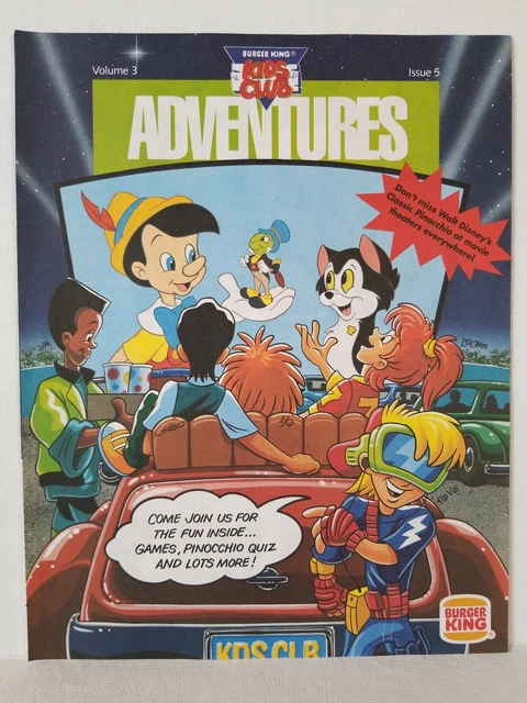 BURGER KING KIDS Club Adventures Volume 3 No. #5 Magazine 1992 Mint ...