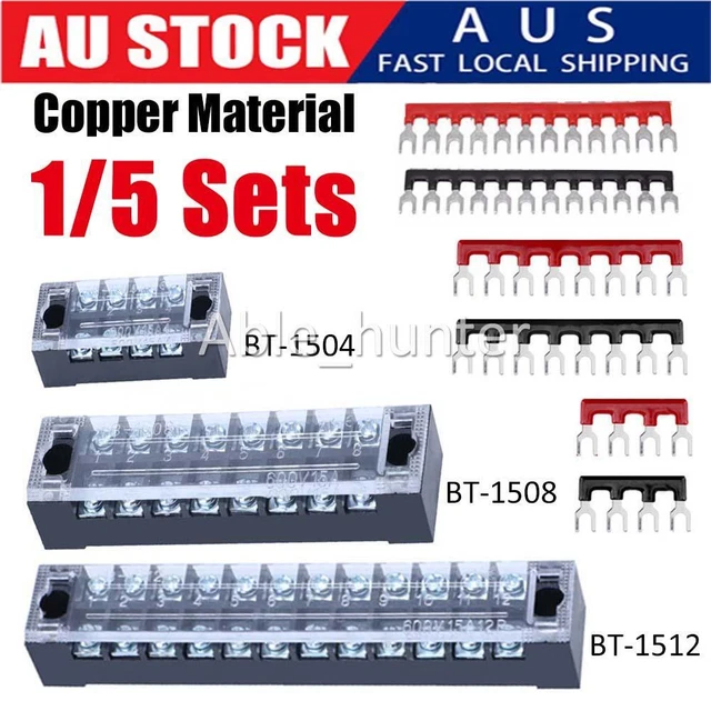 4-12 POSITIONS 600V 15A Dual Row Screw Terminal Block Terminal Barrier ...