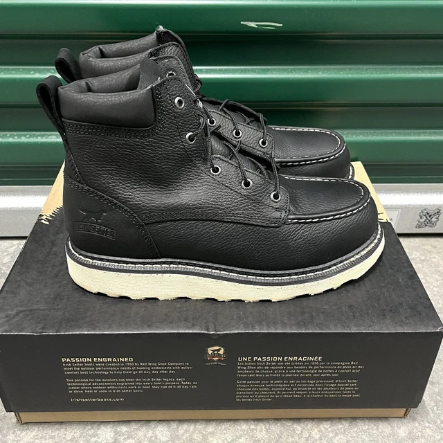 RED WING IRISH Setter Mens 6" Ashby Aluminum Toe Work Boot Black 83652 ...