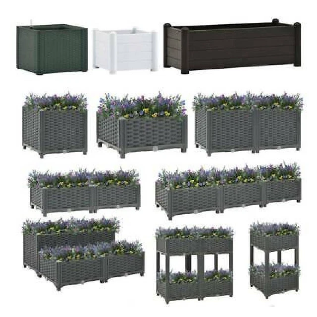 BLUMENTOPF BLUMENKASTEN HOCHBEET Pflanzbeet Pflanzkasten Gemüsebeet Pflanzkübel EUR 109,45 ...