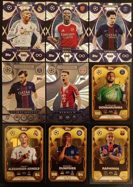TOPPS MATCH ATTAX UCL 2025/26 Infinity 100 Club & Platinum Pull Bundle ...