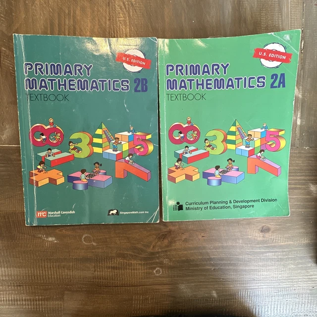 PRIMARY MATHEMATICS TEXTBOOKS 2A And 2B Singapore Math CLEAN $14.90 ...