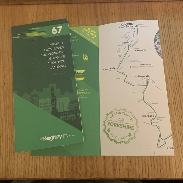 KEIGHLEY BUS (TRANSDEV) route 67 timetable 21 May 2023 edition EUR 1,62 ...