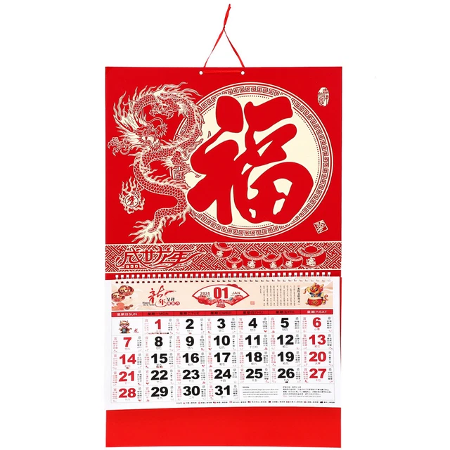CALENDRIER LUNAIRE SUSPENDU Chinois Traditionnel Mural Bureau EUR 11,59 ...