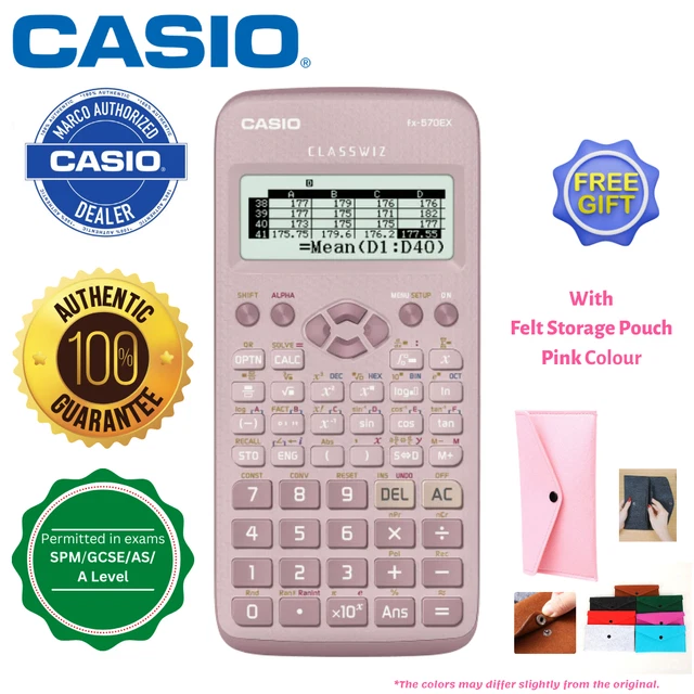 CALCULATRICE SCIENTIFIQUE CASIO FX-570EX-PK rose authentique ClassWiz pour... EUR 33,78 ...