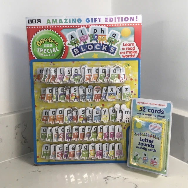 CBEEBIES ALPHABLOCKS MAGAZINE With 63 Letter Tiles & 52 Letter Activity ...