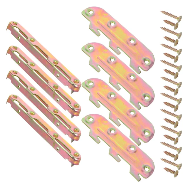 WOOD BED RAIL Hook Plate Frame Conversion Brackets Headboard Attachment ...