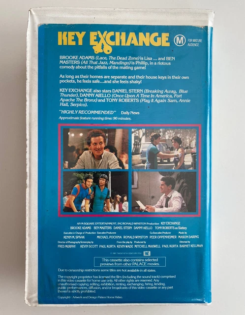 KEY EXCHANGE [VHS] Palace Films 1985 Barnet Kellman Big Box Ex-Rental ...