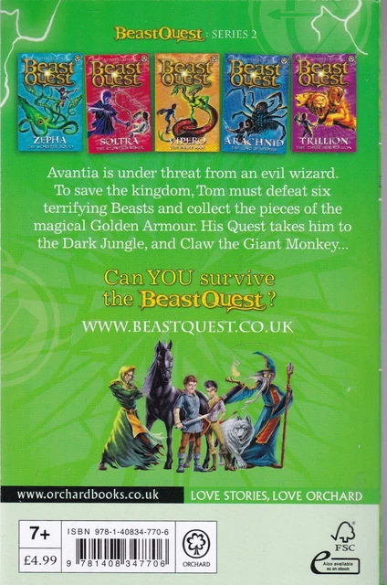CLAW THE GIANT Monkey Beast Quest Book, New EUR 5,83 - PicClick FR