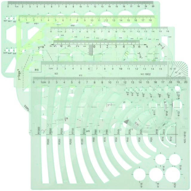 MODELLO DI DISEGNO righello plastica bambini stencil stencil circolare ...