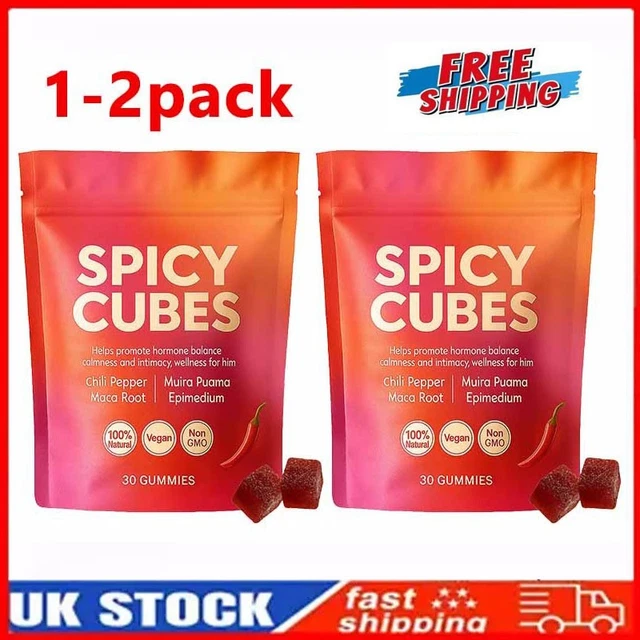 1/2 BAG SPICY Cubes Hot Peach Gummies Support for Calm and Relaxation ...