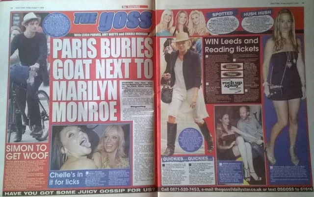 DAILY STAR 11 August 2006 - Sophie Howard (Page 8), Love Island, Big ...