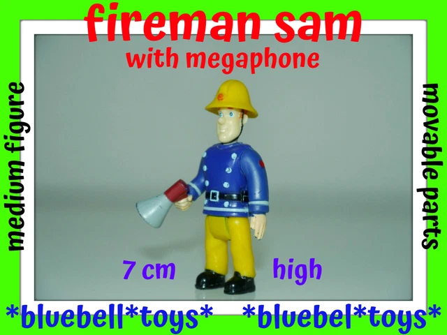 FIREMAN SAM FIGURES Fireman Sam with MEGAPHONE Movable Parts Medium ...