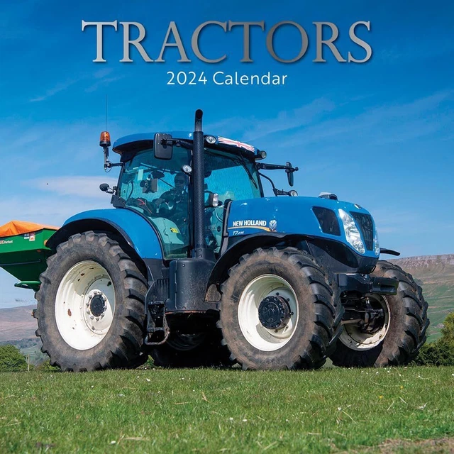 2024 SQUARE WALL Calendar - Tractors 12 x 12 Inch Monthly View, 16 ...