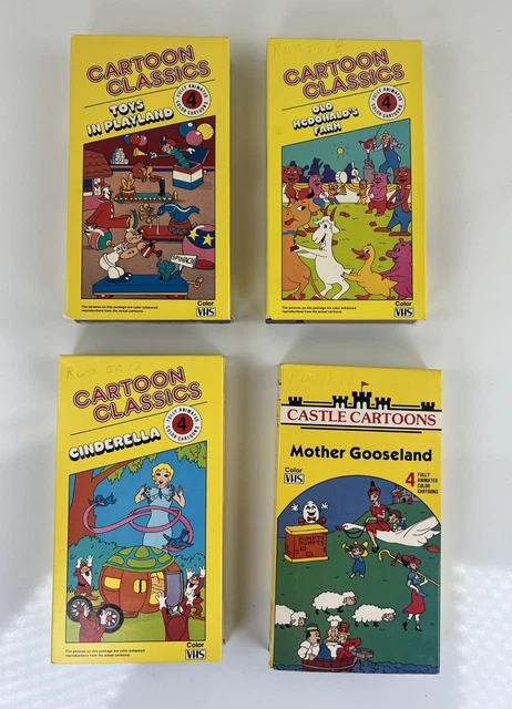 4 VINTAGE NOSTALGIC Cartoon VHS Tape Animated Movies Shows CARTOON ...