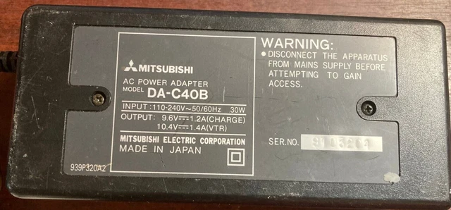MITSUBISHI VIDEO CAMERA Battery Adapter Model: Da-C40B With Free Uk ...