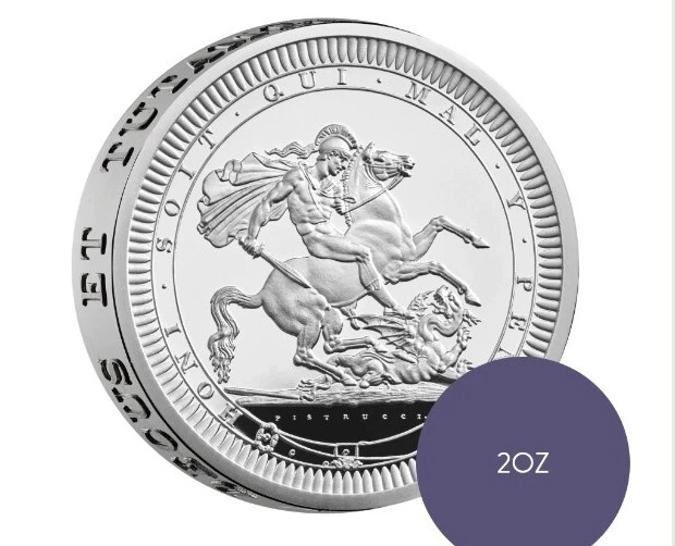 ST GEORGE AND the Dragon 2 oz 2024 UK Silver Proof Coin Sold Out Royal ...
