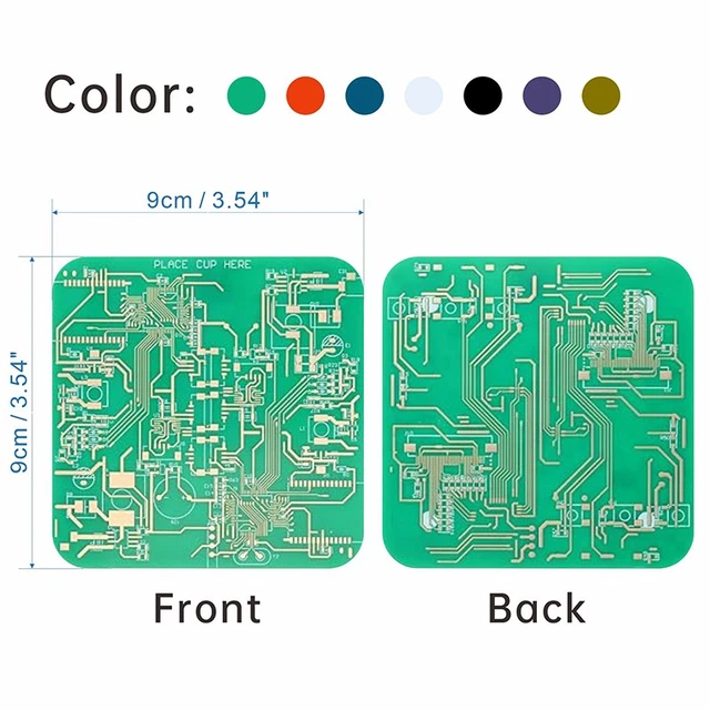 CREATIVE CIRCUIT BOARD Coaster Personalized PCB Design Coaster Dining ...