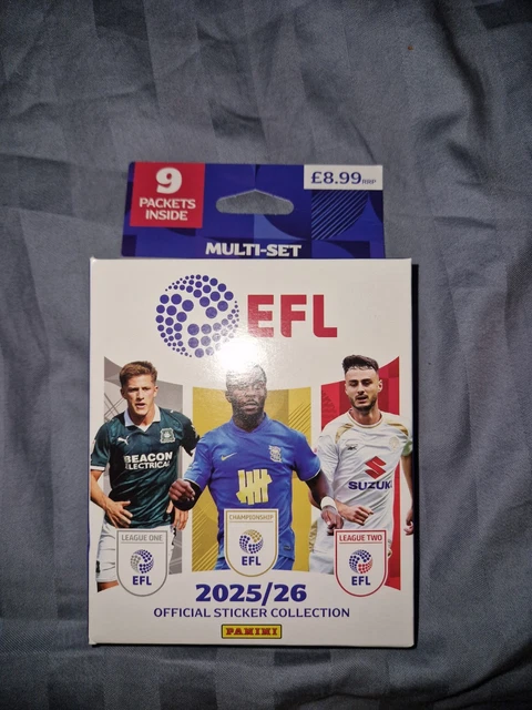 PANINI EFL STICKER Collection 2025/26 Multi-Set 9 Packs Championship ...