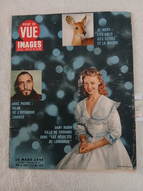 POINT DE VUE Images N°302 3/1954 Dany Robin Abbe Pierre Georges Roux ...