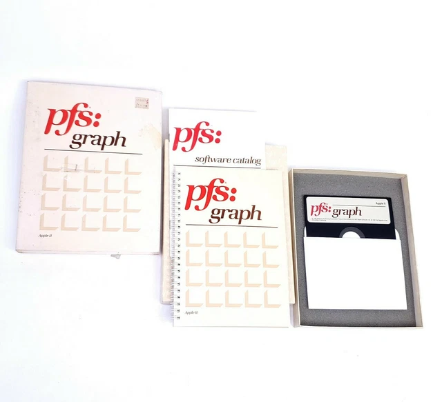 PFS GRAPH SOFTWARE Apple II Computer 5.25" Floppy Disk Vintage 1982 ...
