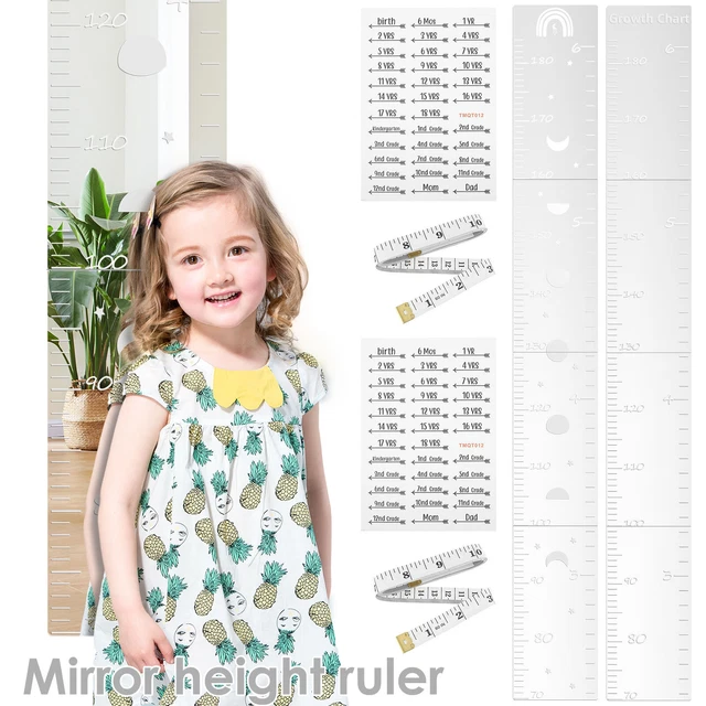 GROWTH CHART MIRROR Acrylic Children Height Measuring Puzzle Mirror ...