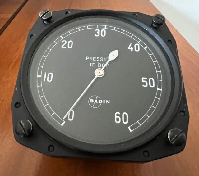 RARE MANOMÈTRE AVIATION 1978 Badin Type 20 0-60 mBar bon état EUR 160 ...