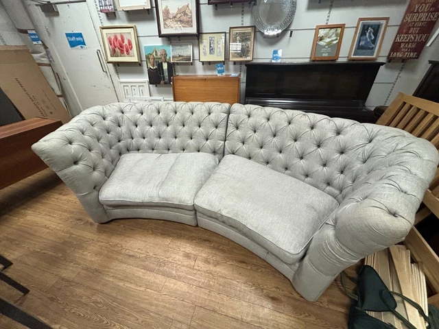 SOFOLOGY CRISTIANA SILVER Grey Curved Sofa 4 Seater Modern Design Collect B14 102.00 PicClick UK