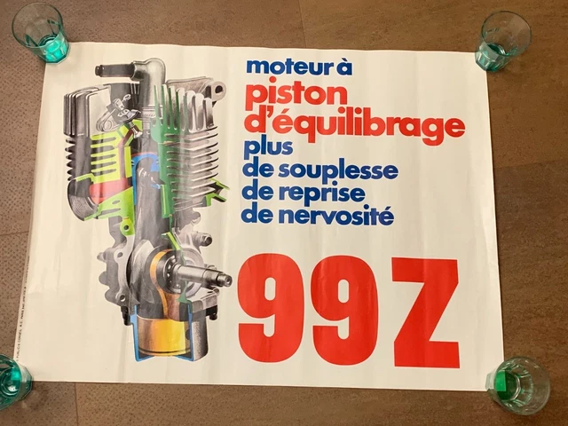 AFFICHE COLLECTION CYCLOMOTEUR motobécane MBK 99Z moteur 60 x 80cms EUR ...