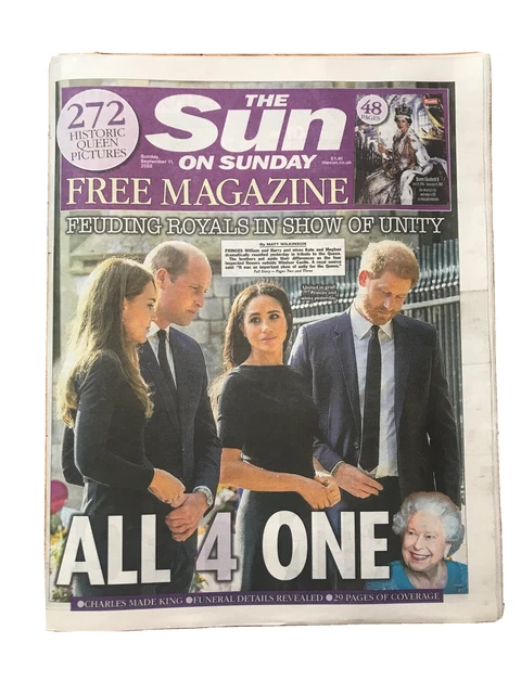 THE SUN UK Newspaper Sunday 11/09/2022 Queen Elizabeth Ii Collector ...