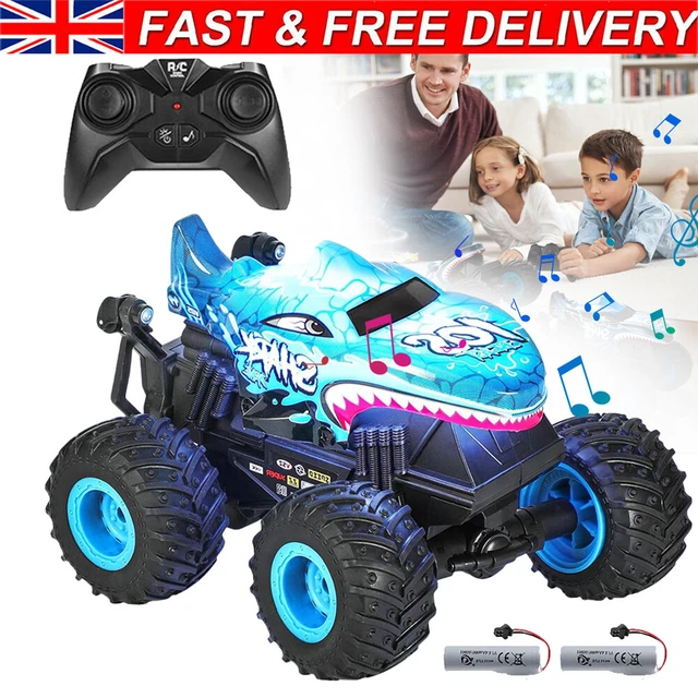 2.4GHZ RC STUNT Car Monster Truck Toy Remote Control Shark Vehicle Off ...
