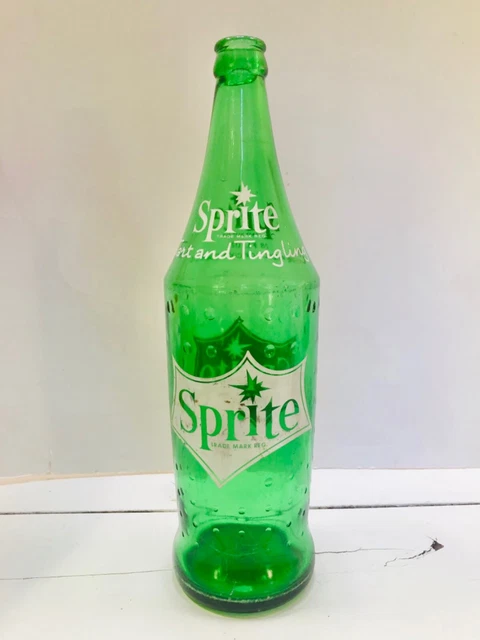 VINTAGE SPRITE TART and Tingling Large 28oz Soda Green Glass Bottle ...