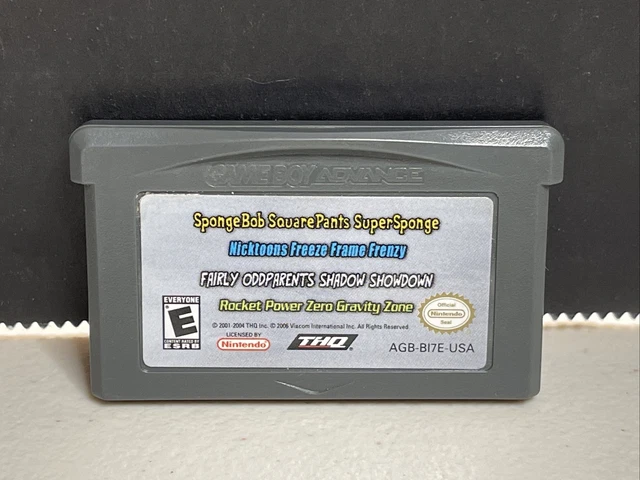 NICKTOONS SPONGEBOB, FREEZE Frame, Fairly Oddparents, Rocket Power GBA ...