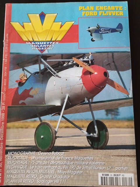 MAGAZINE NO. 30 11-12/1998 Flyer Models; Cessna Bobcat/Ford Flivver ...