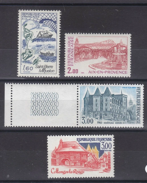 FRANCE ANNÉE 1982 Série touristique N° 2193** au N° 2196**réf 4064 EUR ...