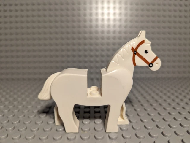 LEGO WHITE HORSE with Black Eyes and Dark Orange Bridle (75998) $14.71 ...