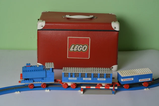TRENO LEGO COMPLETO vintage 1966 4,5V #113 locomotiva e due vagoni ...