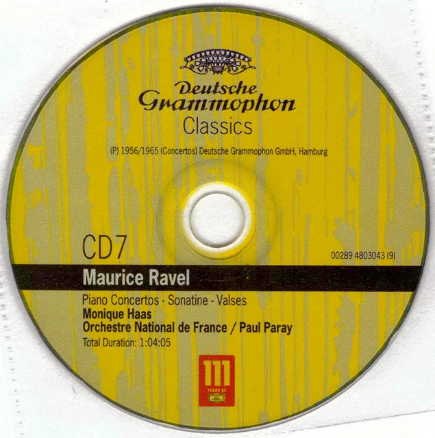 DEUTSCHE GRAMMOPHON CD7 MAURICE RAVEL PIANO CONCERTOS SONATINE VALSES EUR 13,90 - PicClick FR