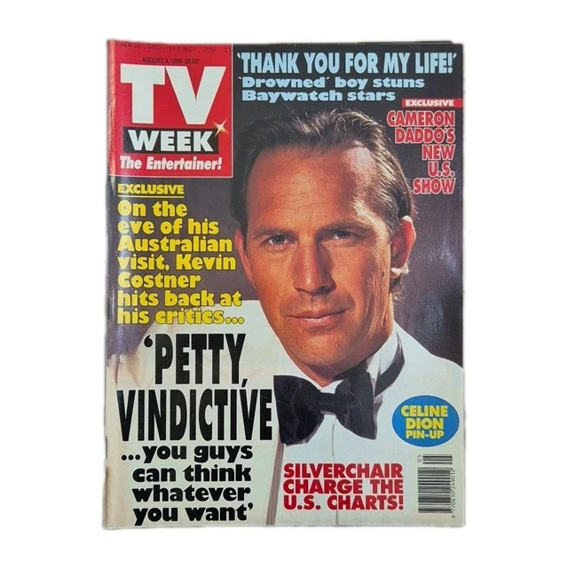 TV WEEK VINTAGE Australian Magazine August 5, 1995 Celine Dion Pin-Up ...