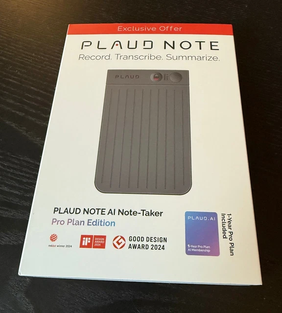 PLAUD NOTE PROFESSIONAL-GRADE AI Note Taker Voice Recorder with Case ...