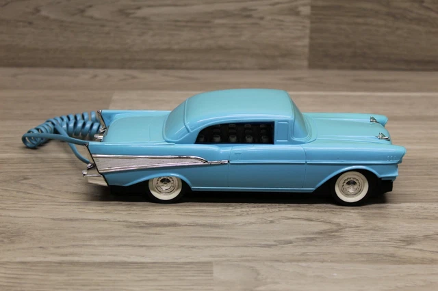 READ TELEMANIA TEAL Blue '57 Chevy Landline Telephone Tested No Front ...