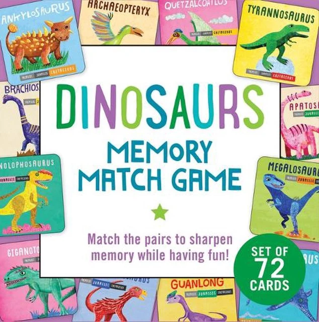 DINOSAURS MEMORY MATCH Game (Set of 72 Cards) by Peter Pauper Press EUR ...