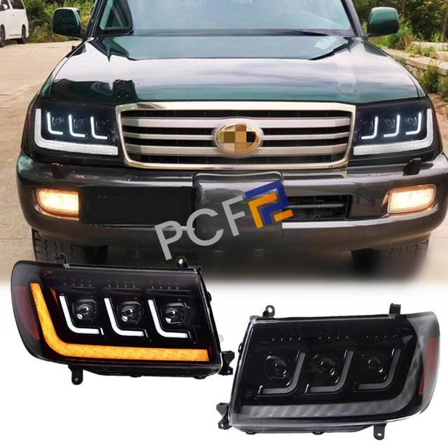 FOR TOYOTA LAND Cruiser LC100 LED DRL Headlights Double Beam Lens ...