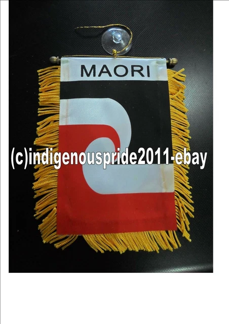 MAORI FLAG/NEW ZEALAND/MAORI Mini Car banner 4 car mirror or window ...