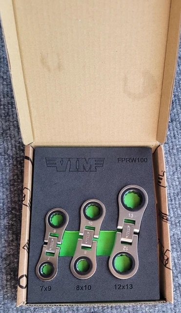VIM TOOLS FPRW100 Nano Flex Stubby Metric Ratcheting Wrench Set 7,8,9 ... VIM TOOLS FPRW100 Nano Flex Stubby Metric Ratcheting Wrench Set 7,8,9 ...