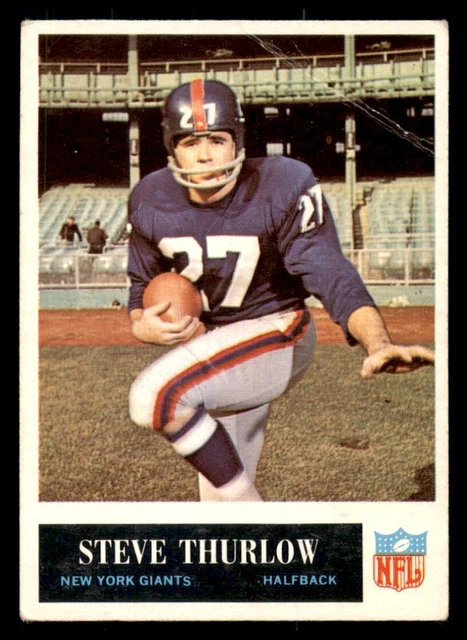 CARTE DE FOOTBALL 1965 Philadelphia Steve Thurlow basse qualité #123 ...