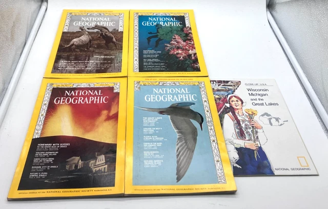 NATIONAL GEOGRAPHIC MAGAZINES 1973 year Complete Set-12 Issues with 5 ...