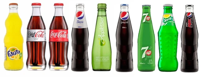 COCA COLA PEPSI Fanta Sprite Appletiser 7up 200ml 330ml All Glass ...