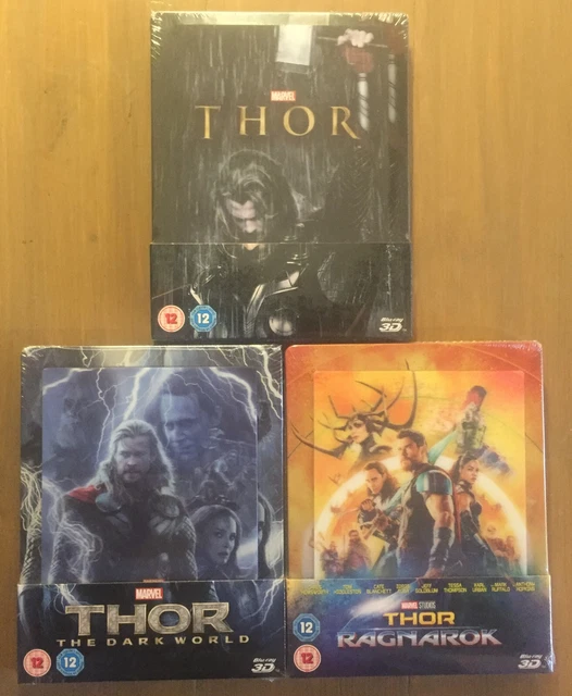 THOR TRILOGY BLU Ray Lenticular Steelbooks UK Ltd Ed NEW SEALED Ragnarok Marvel EUR 142,87 ...