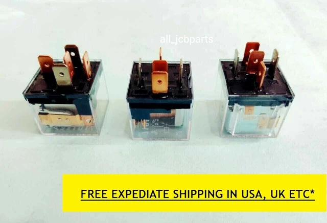 JCB RELAY, 5 Pin, 12V, Set Of 3 Pcs,Heavy type (Part No.716/09800) £27. ...